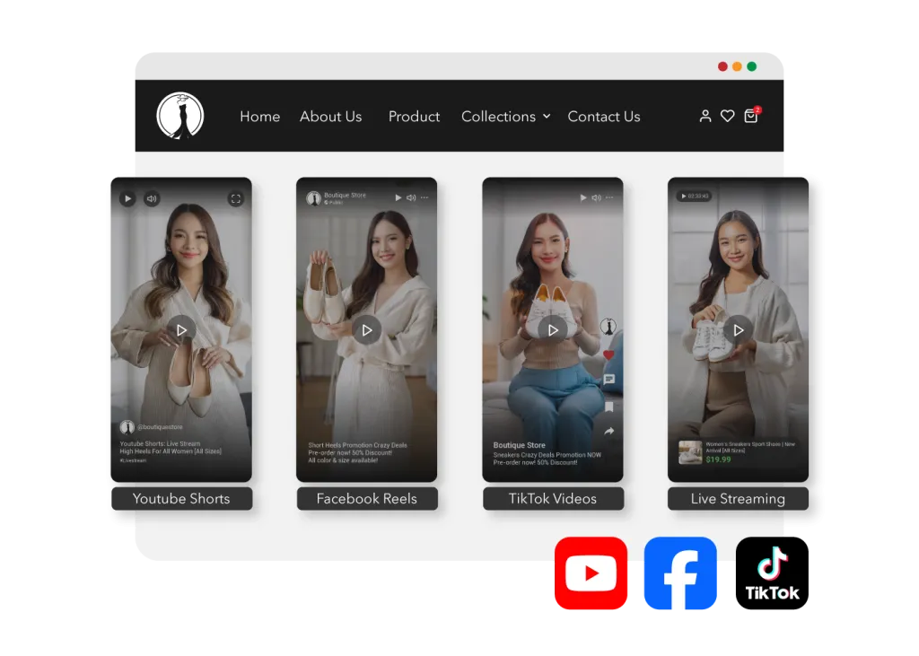 Video Commerce - Shoppable Videos & On-site Live Streaming